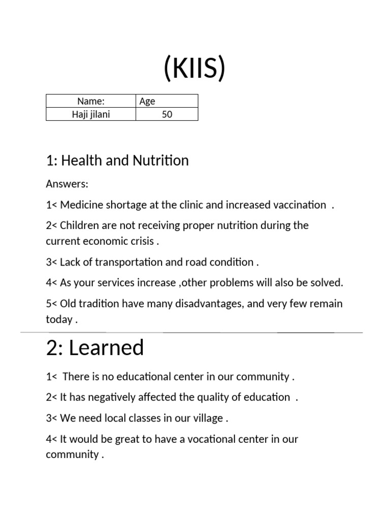 KIIS Haji Jilani4q | PDF