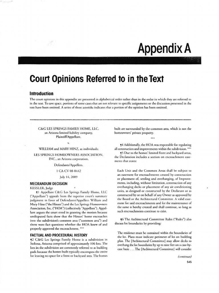Court Opinions in Appendix A | PDF | Jargon | Civil Law (Legal System)