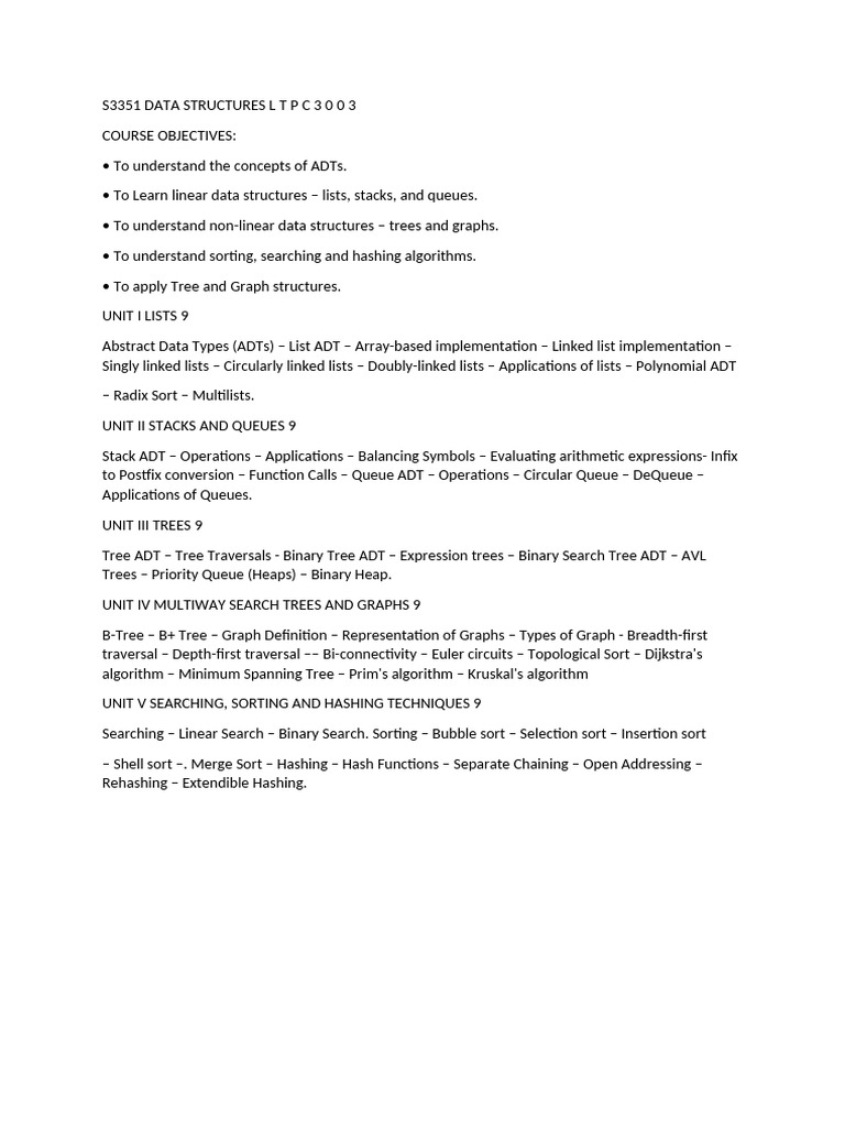 DATA STRUCTURES | PDF