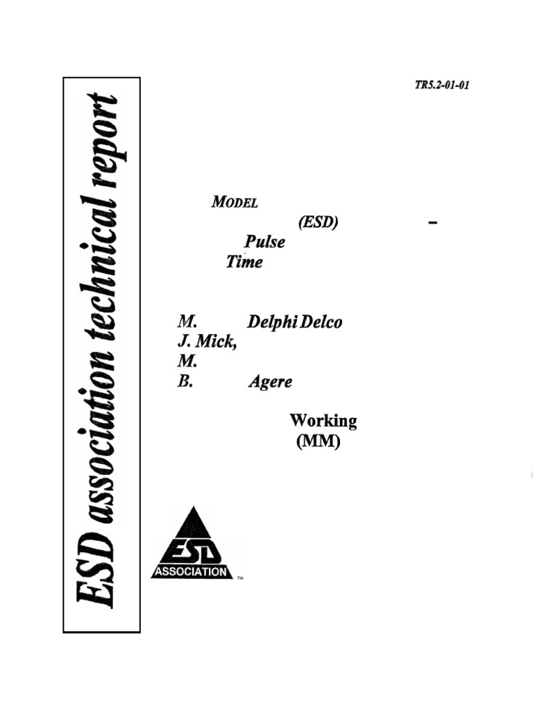 ESD TR5.2!01!01 Machine Model (MM) Electrostatic Discharge (ESD ...