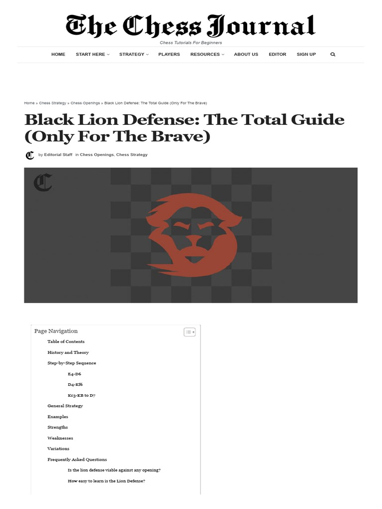 Mastering the Black Lion Defense | PDF | Chess Openings | Chess
