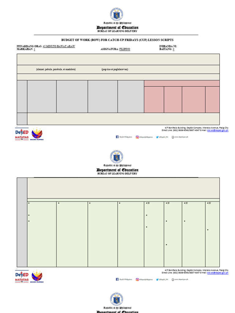 CO-2024-BOW-Q1_Week 3-Grade 4-CUF-Filipino | PDF