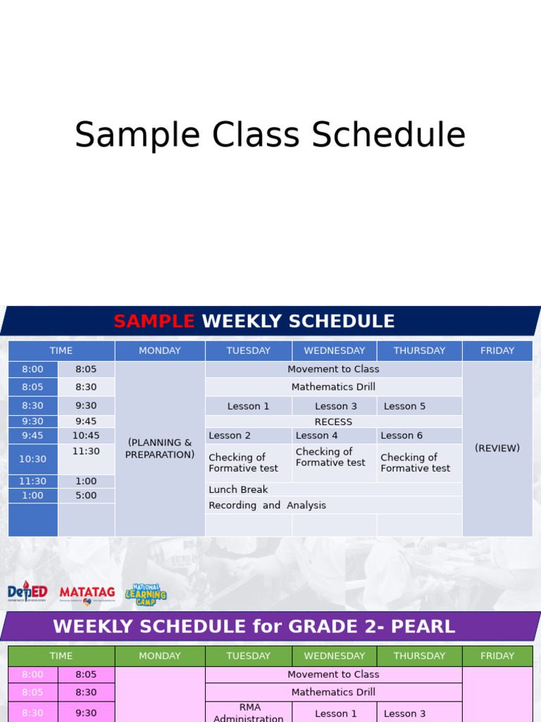 Sample Class Schedule | PDF
