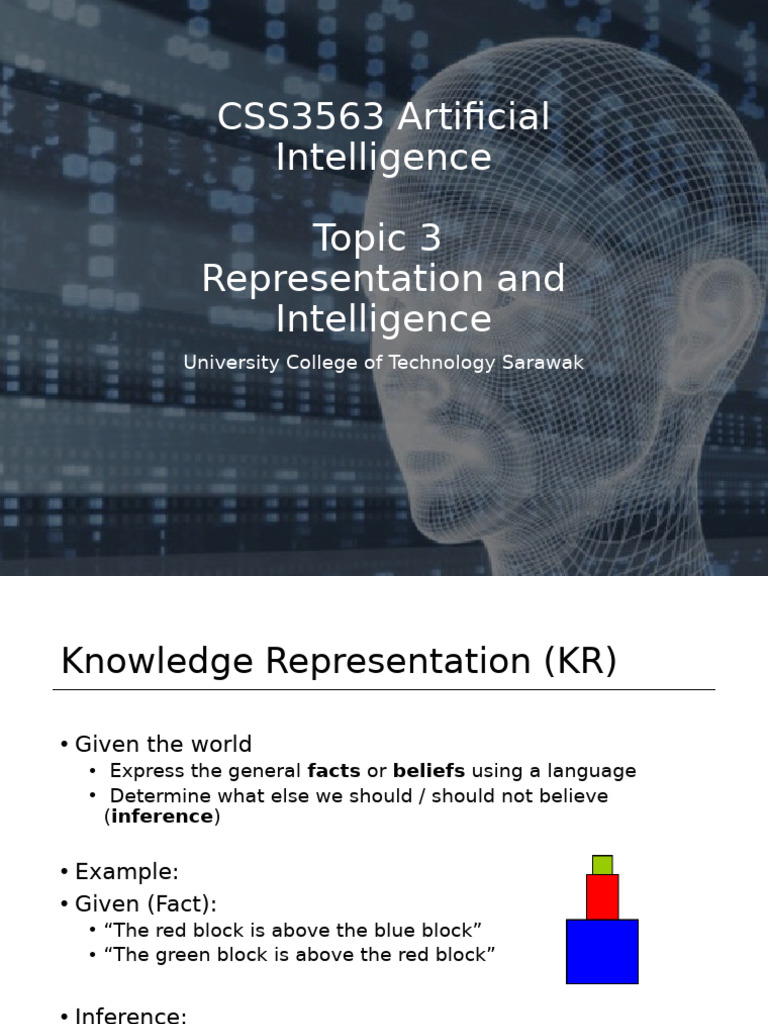 Topic 3 - Representation and Intelligence | PDF | Knowledge Representation And Reasoning | Logic