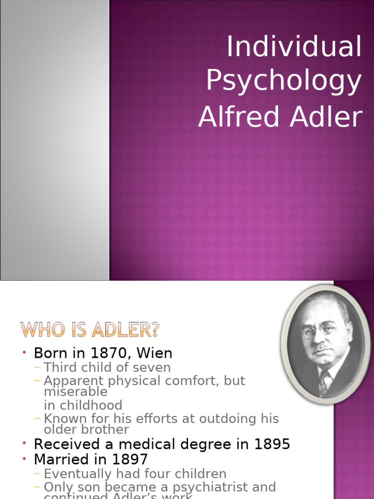 Understanding Adler's Individual Psychology | PDF | Psychological ...