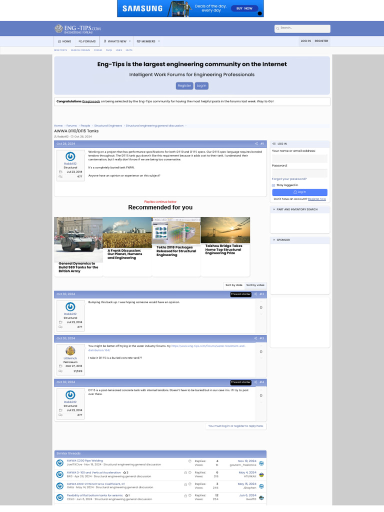 Awwa d110 - d115 Tanks - Structural Engineering General Discussion - Eng-Tips | PDF