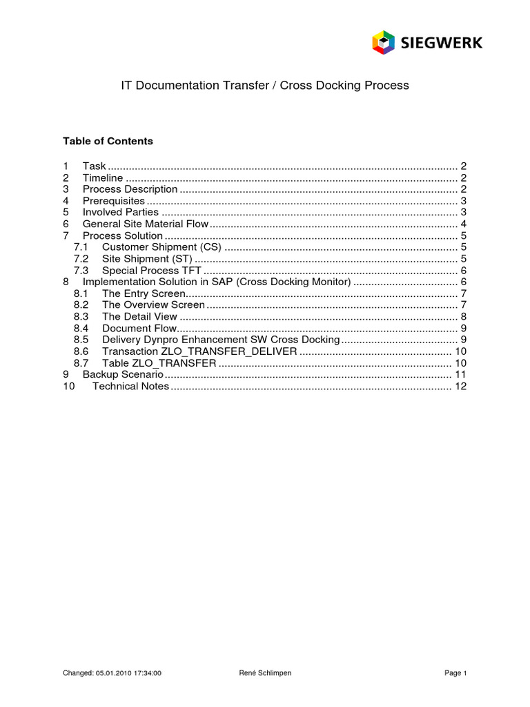 SAP Cross Docking Process Guide | PDF | Warehouse | Logistics