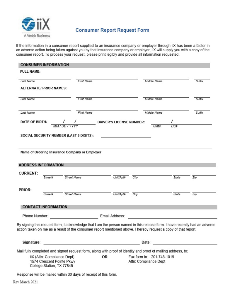iix report form | PDF