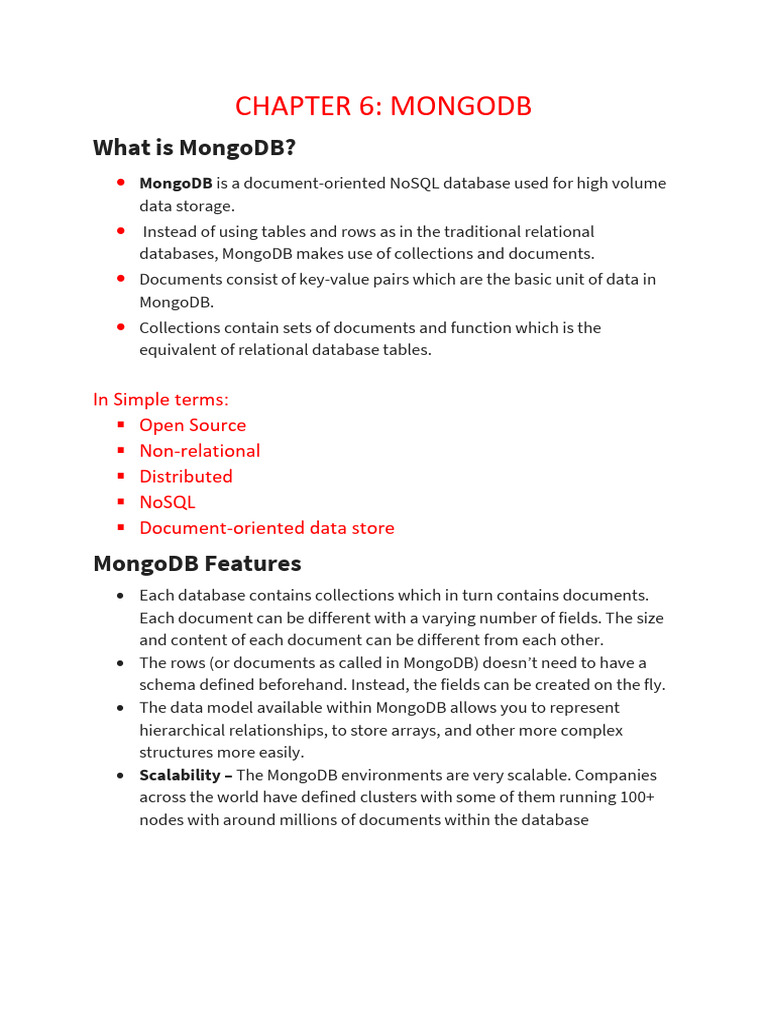 Chapter 6 Mongodb Pdf No Sql Data Type 8789
