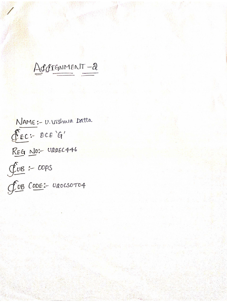 Oops Assignment 2 | PDF