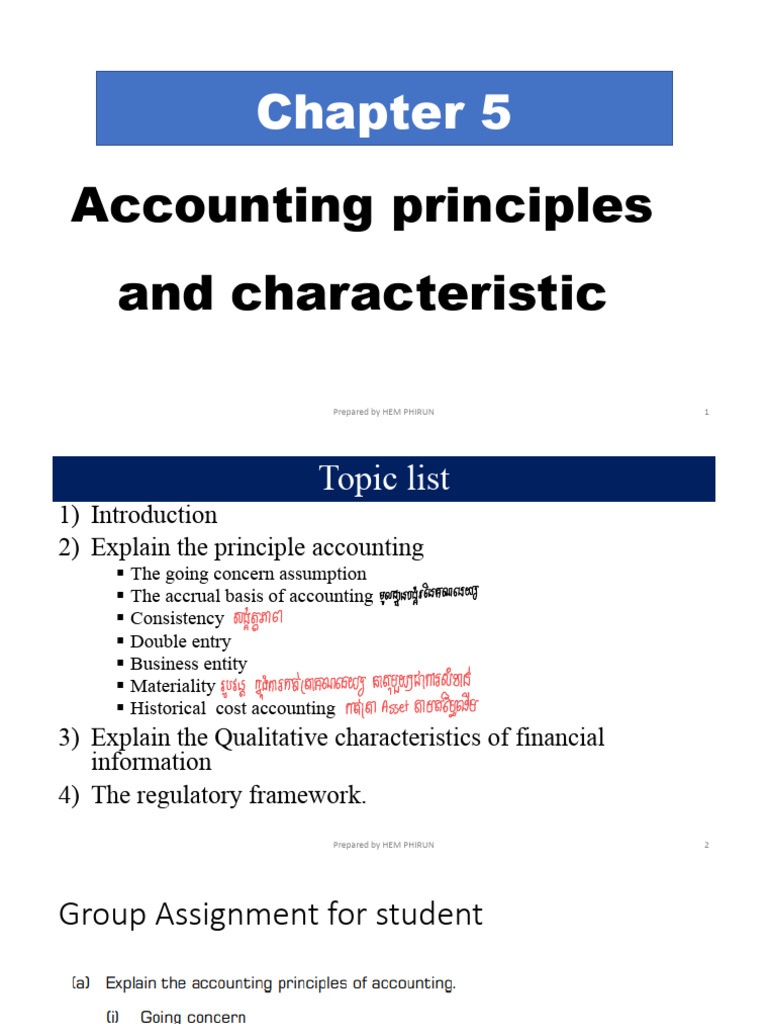 Chapter5 accounting principle and characteristics | PDF