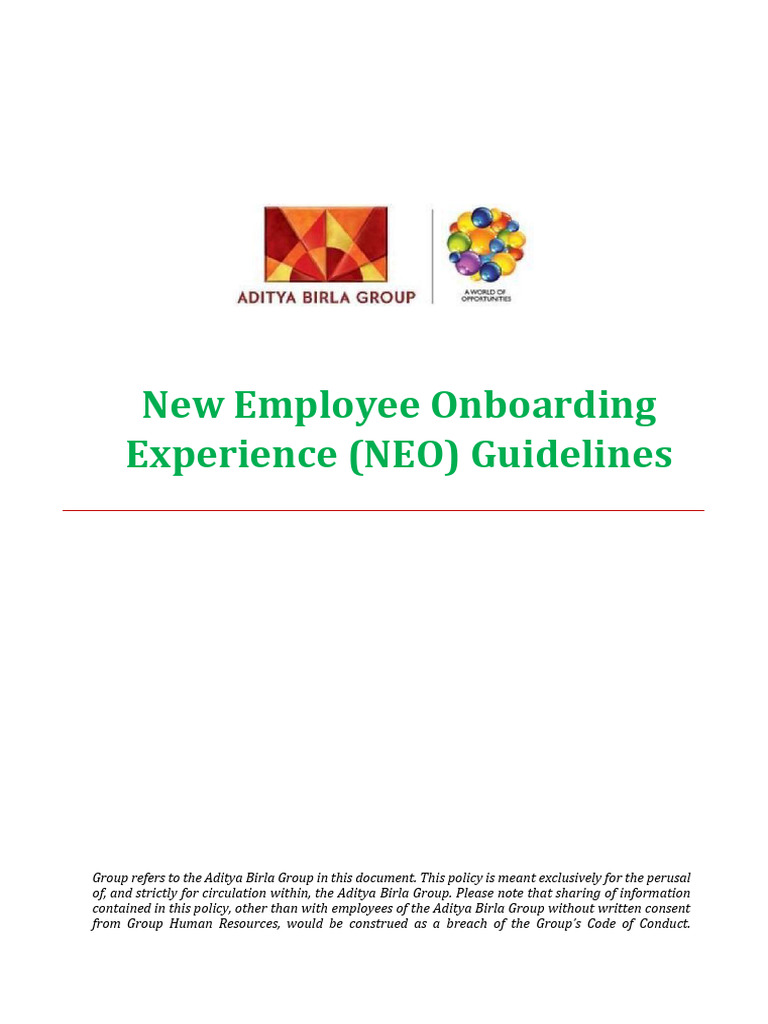 NEO (New Employee Onboarding) Policy 202320240822200232641567 | PDF ...