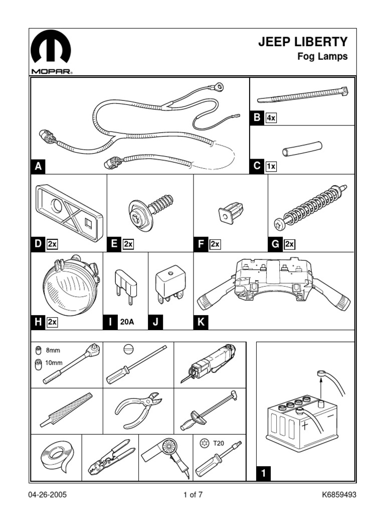 Mopar 2006 KJ Foglight Install | PDF