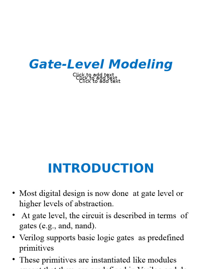 Gate Level Modeling In Verilog Pdf Logic Gate Electronic Circuits
