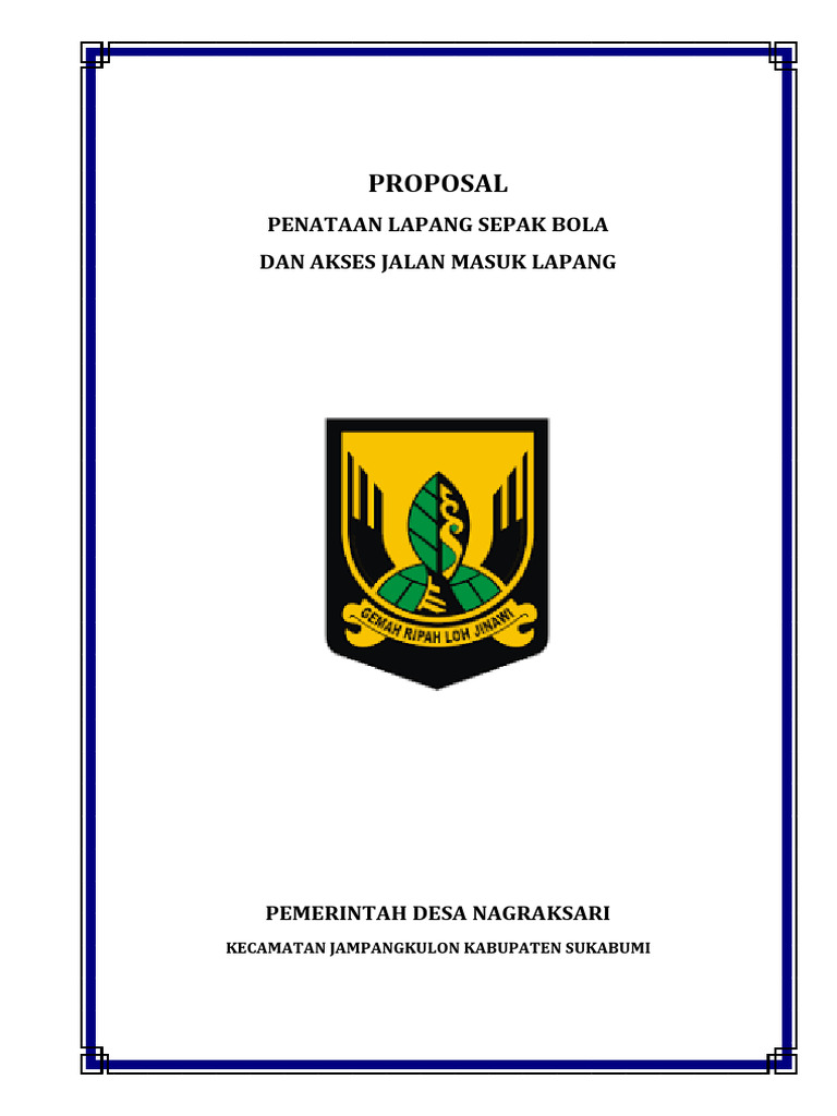 Proposal Penataan Lapang Sepak Bola Dan | PDF
