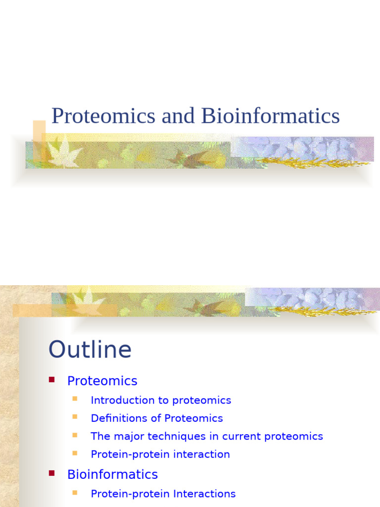 Proteomics and Bioiformatics | PDF | Proteomics | Protein–Protein Interaction