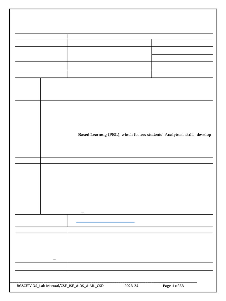 OS Lab Manual BCS303 2023 | PDF | Operating System | Process (Computing)