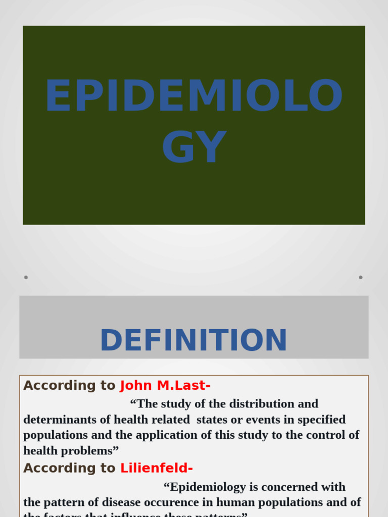 Unit - 4 Epidemiology GNM 1 ST Yr | PDF | Epidemiology | Mortality Rate