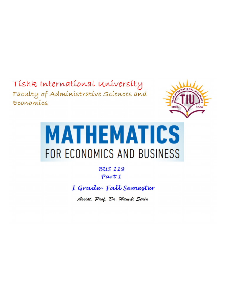 Httpslecture Notes.tiu.Edu.iqwp Contentuploads202209Bus 119 Math I 1 ...