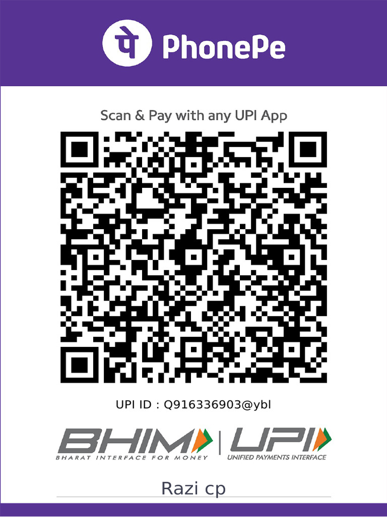 Razi CP: UPI ID: Q916336903@ybl | PDF