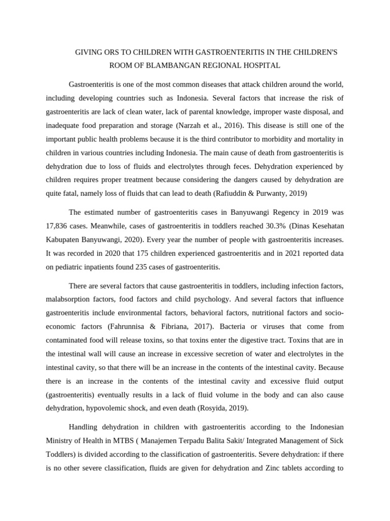 Giving Ors To Children With Gastroenteritis in Pediatric Room of ...