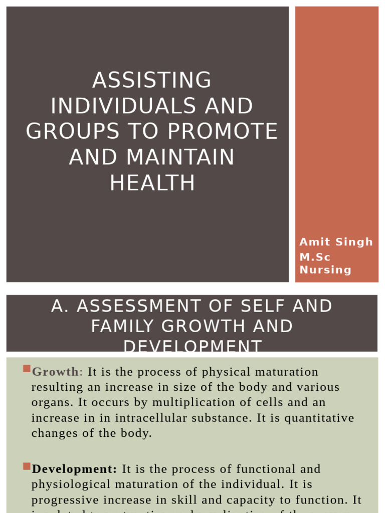 Unit-5 Assisting Individuals and Groups To Promote and Maintain BSC 4 TH Year | PDF | Infants ...