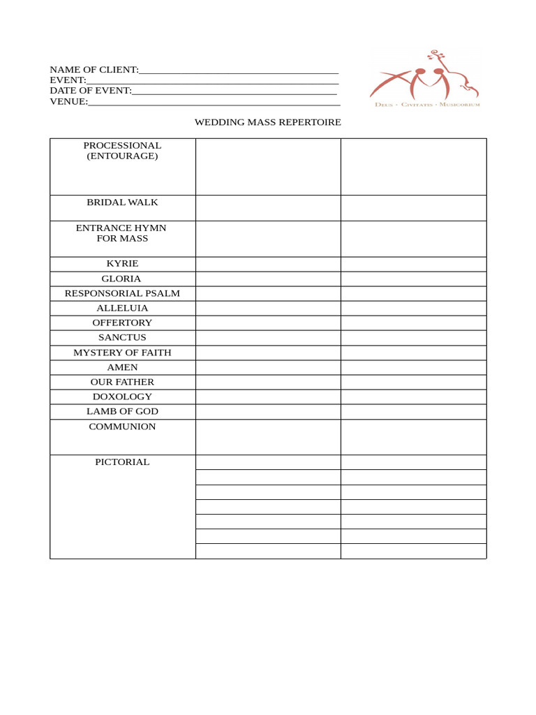 Wedding Worksheet | PDF