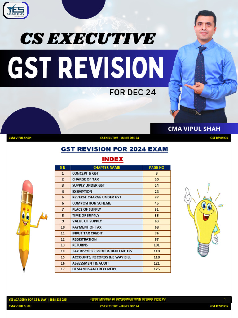 CS GST Revision Dec 2024 | PDF | Value Added Tax | Taxes