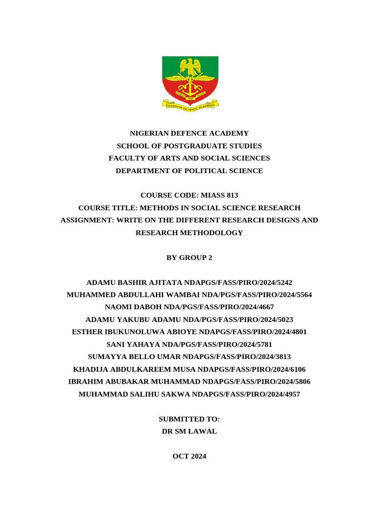 Research design assignment | PDF | Methodology | Experiment