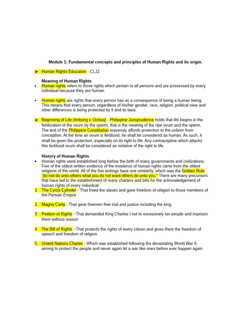 Human Rights: Concepts and Origins | PDF | Human Rights | Children's Rights