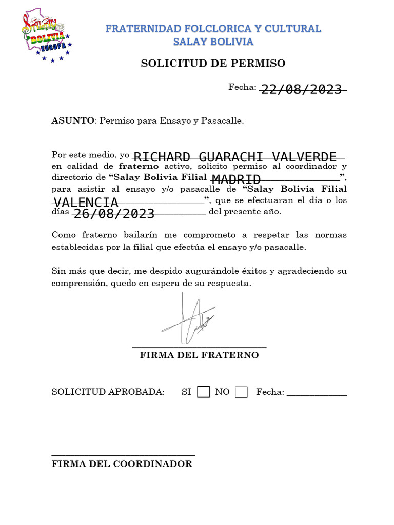 Hoja de Permiso | PDF