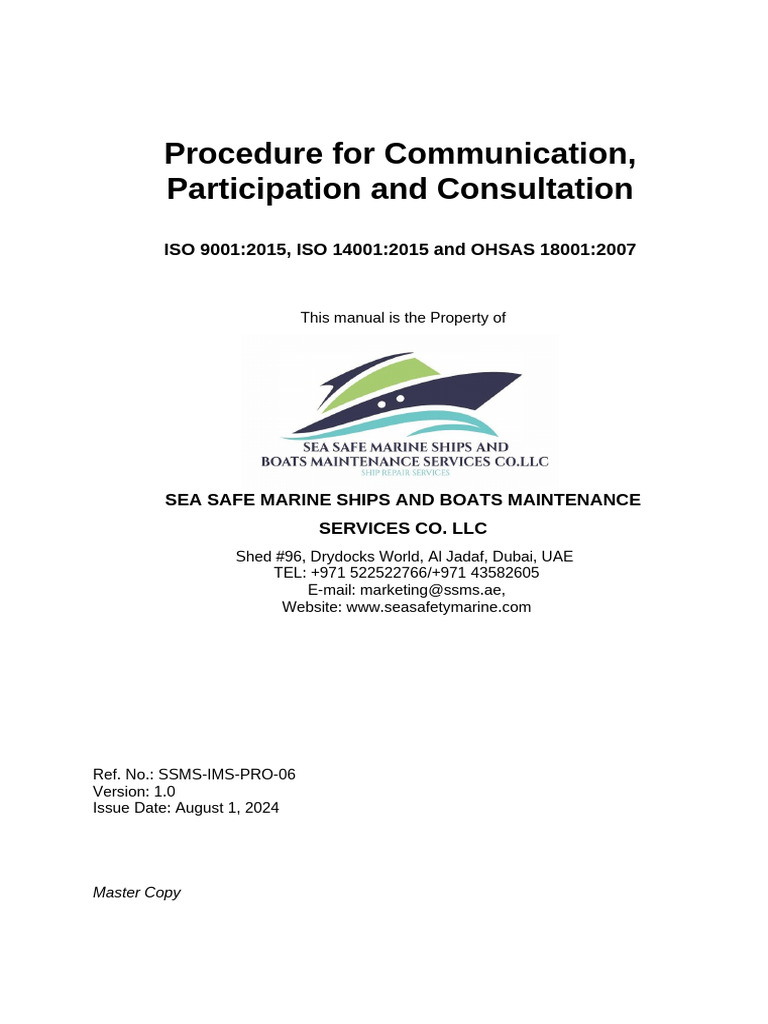 6 - Procedure For Communication, Participation and Consultation | PDF ...