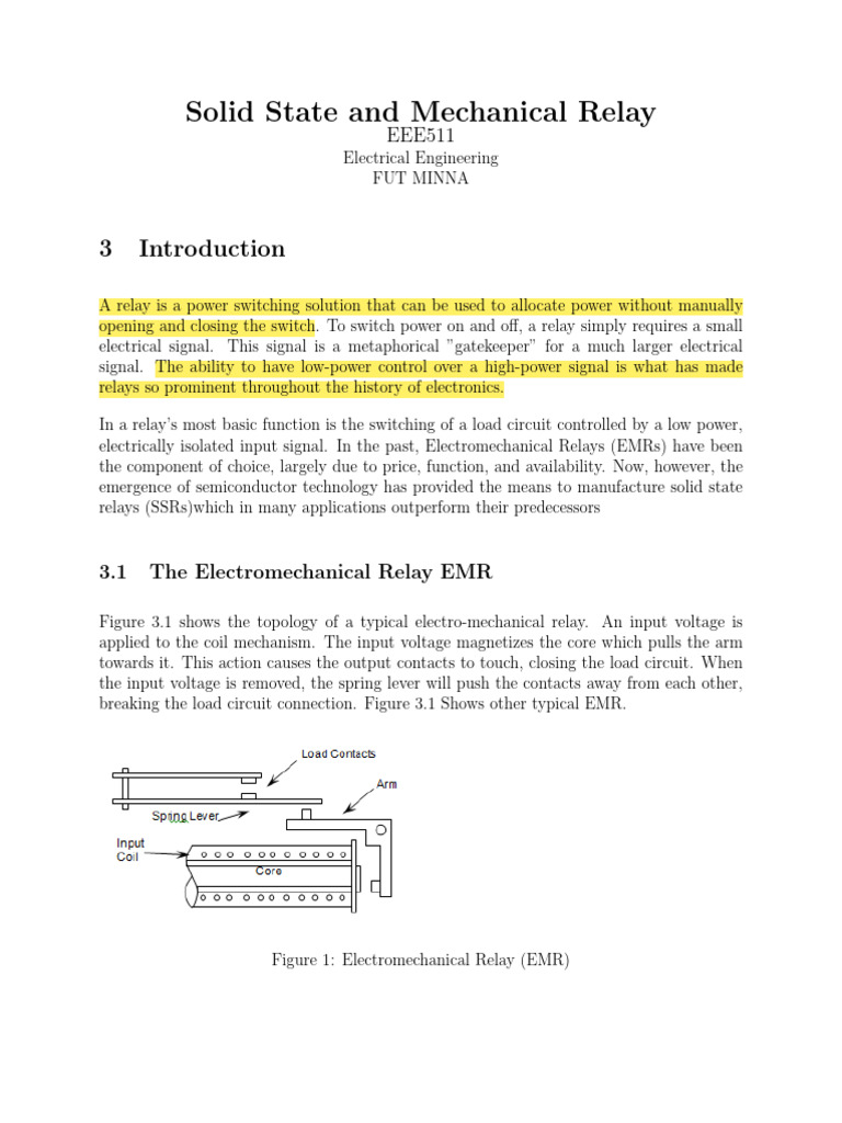 EEE 511 Notes 2 (Solid State Relay) | PDF | Relay | Electrical Engineering