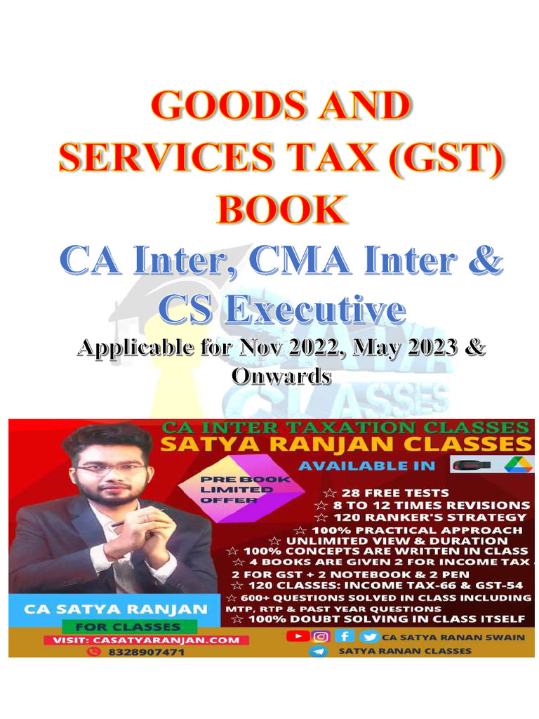 GST Book by CA Satya Ranjan Swain Sir | PDF | Value Added Tax | Taxes