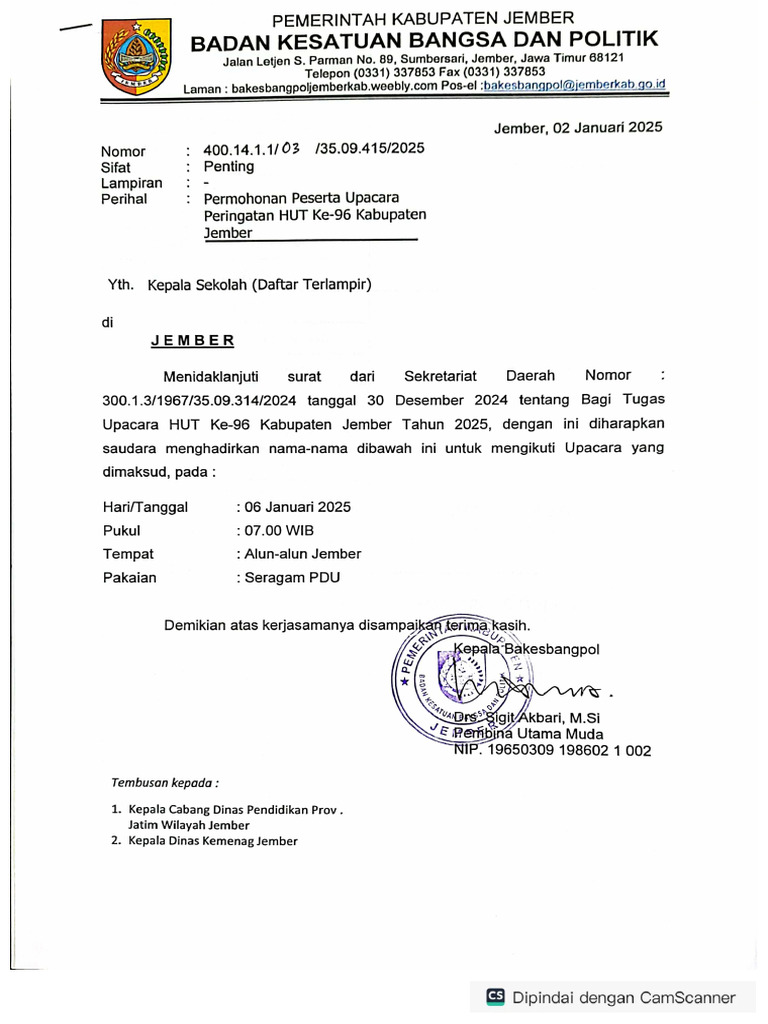 Surat Peserta Upacara | PDF