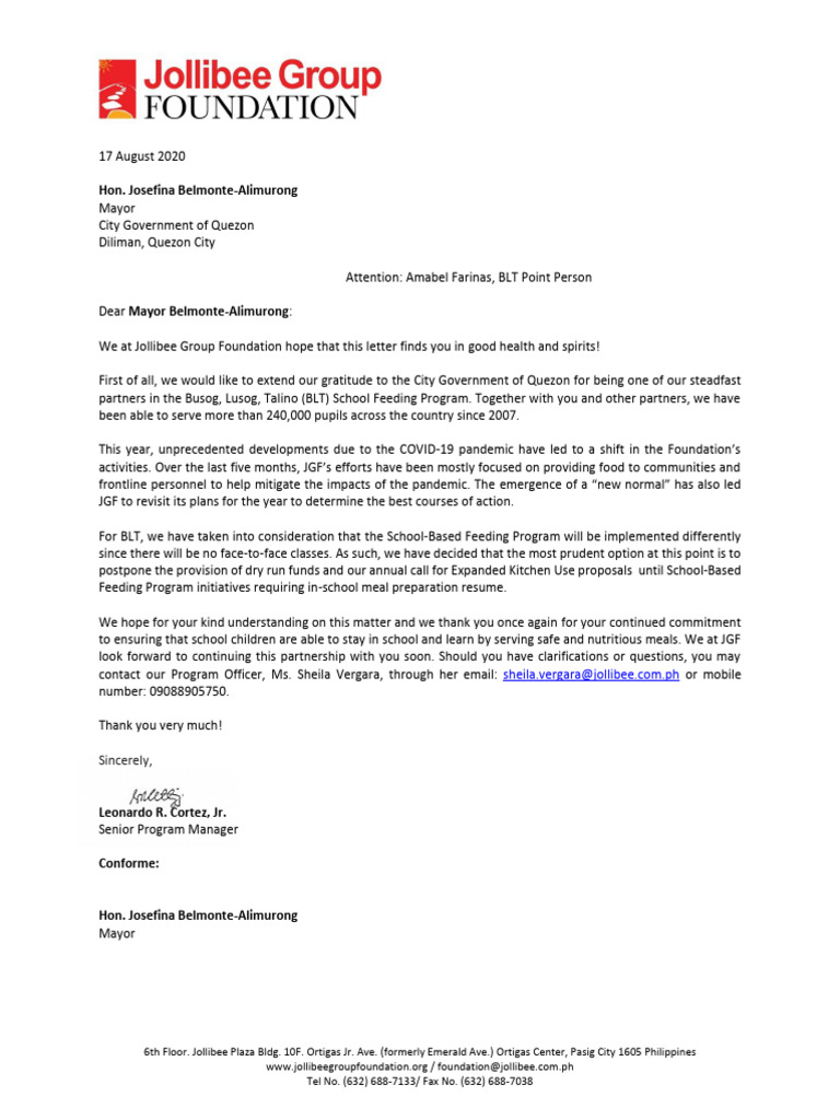 LGU Quezon City - Postponement of BLT Initiatives | PDF LGU Quezon City - Postponement of BLT Initiatives | PDF