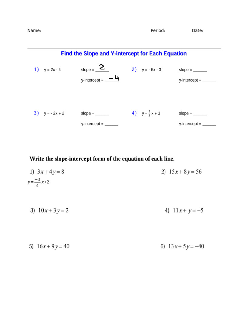 Intercepts and Graphing Linear Equations | PDF