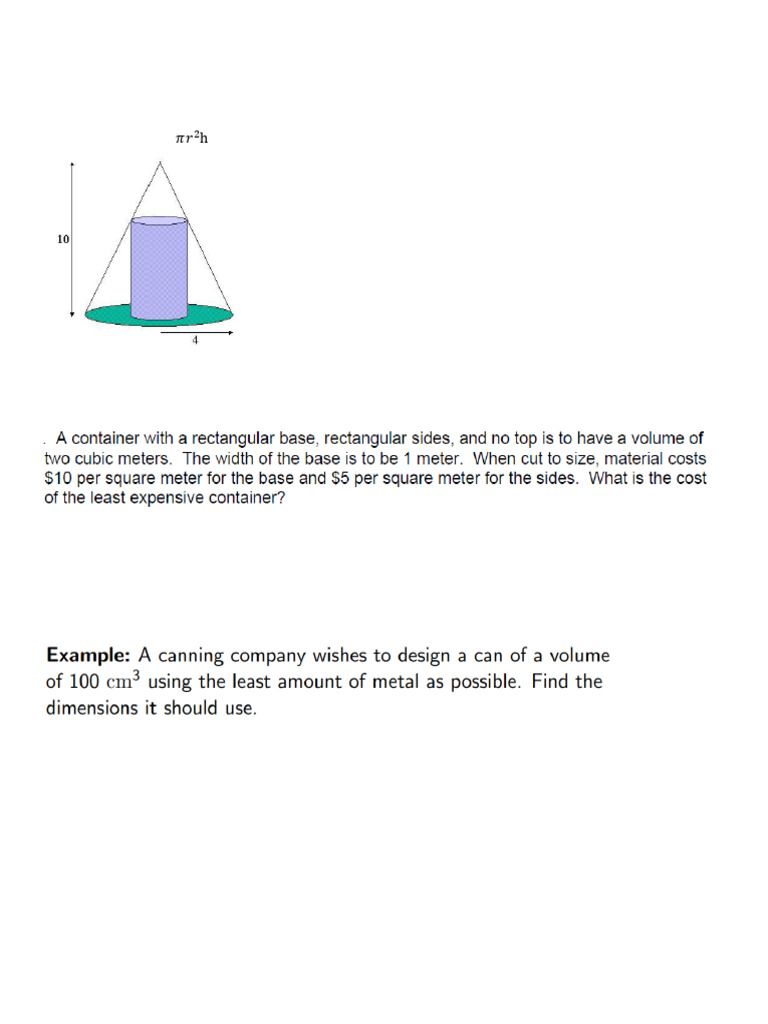 AP Calculus Optimization Task | PDF