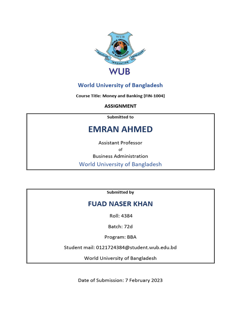 Assignment - FUAD NASER KHAN-4384 | PDF