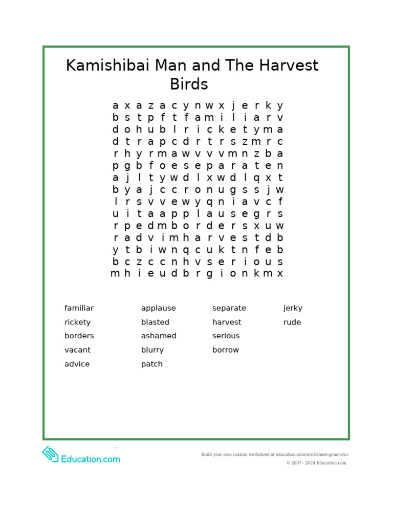 Kamishibai Man and The Harvest Birds | PDF