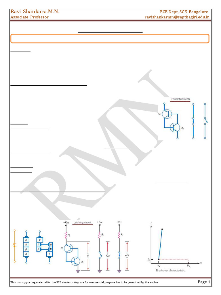 Electronic Circuits Module 5 (B) Thyristors | PDF | Bipolar Junction Transistor | Field Effect ...
