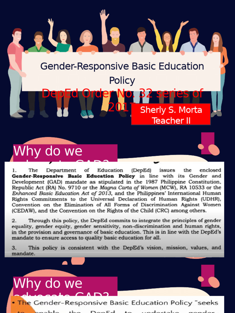 Gender Responsive Basic Education Policy and Gad Legal Basis - MARITES ...