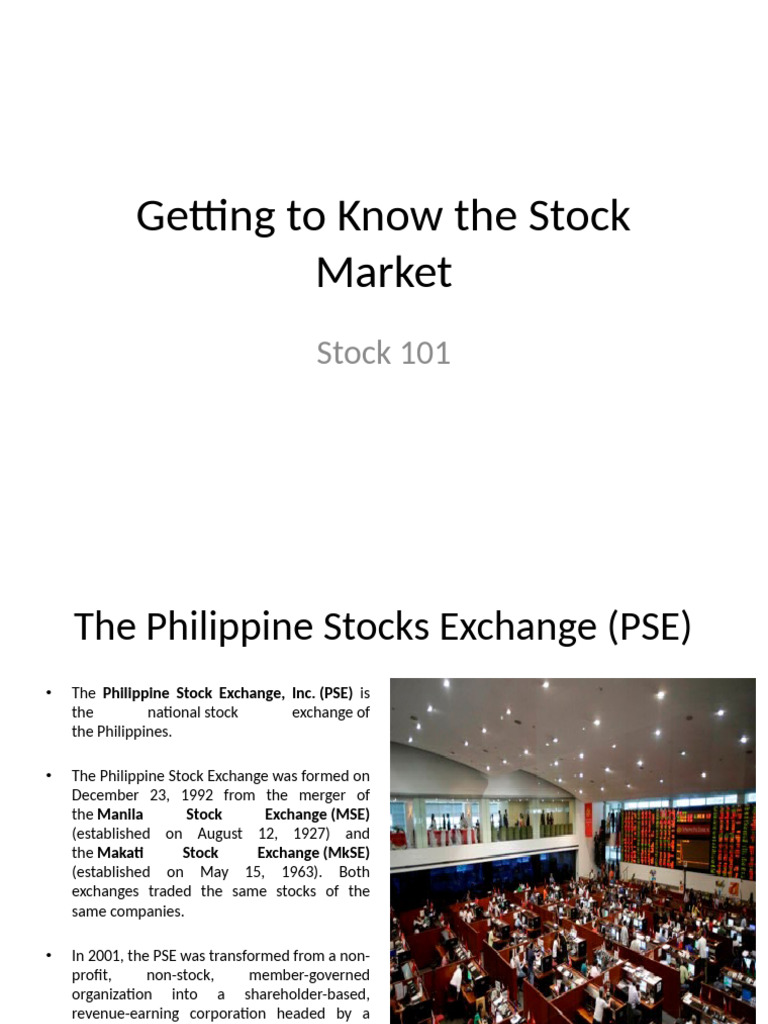 Getting To Know The Stocks Market | PDF | Stocks | Identity Document