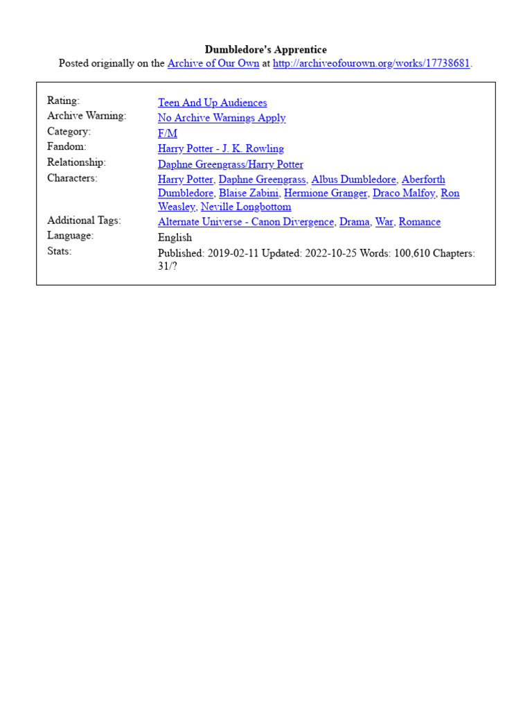 Dumbledores Apprentice | PDF | Fantasy | Harry Potter