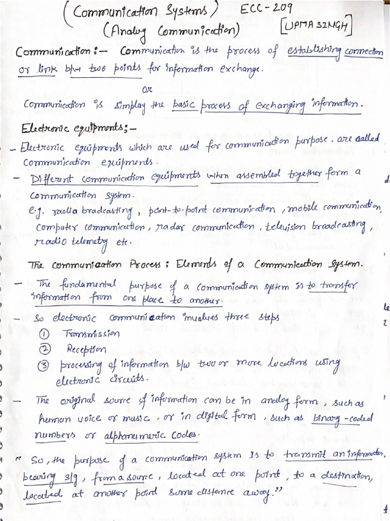 Analog Communication Notes 1 | PDF