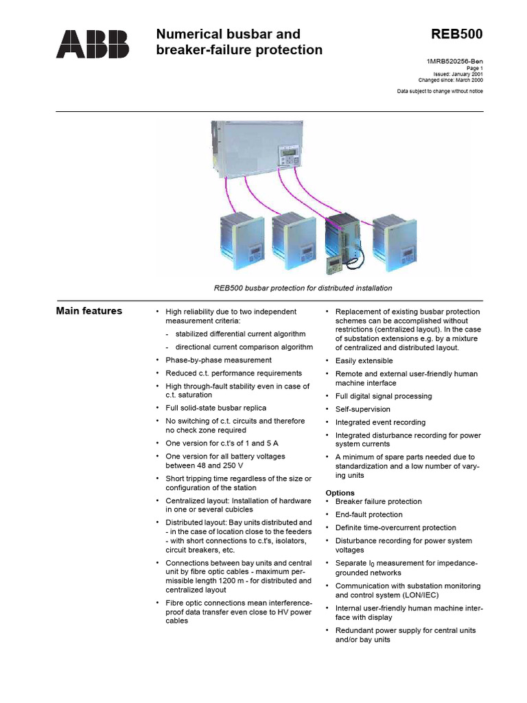 REB500 Catalogue | PDF | Phase (Waves) | Electrical Substation