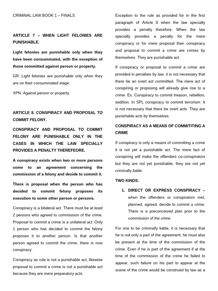 Criminal Law Book 1 Finals | PDF | Crimes | Crime & Violence