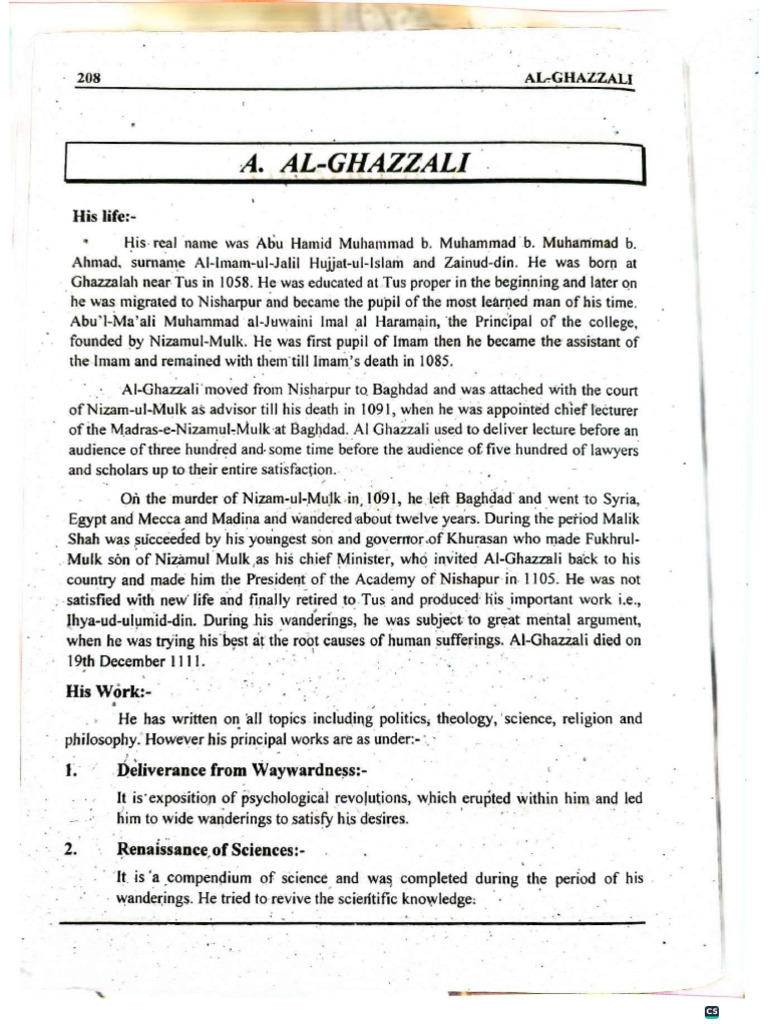 Al Ghazzali 1 | PDF