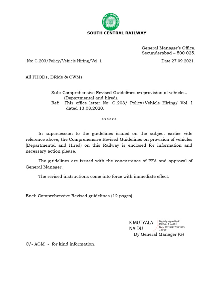 Revised Vehicle Hiring Guidelines | PDF | Employment