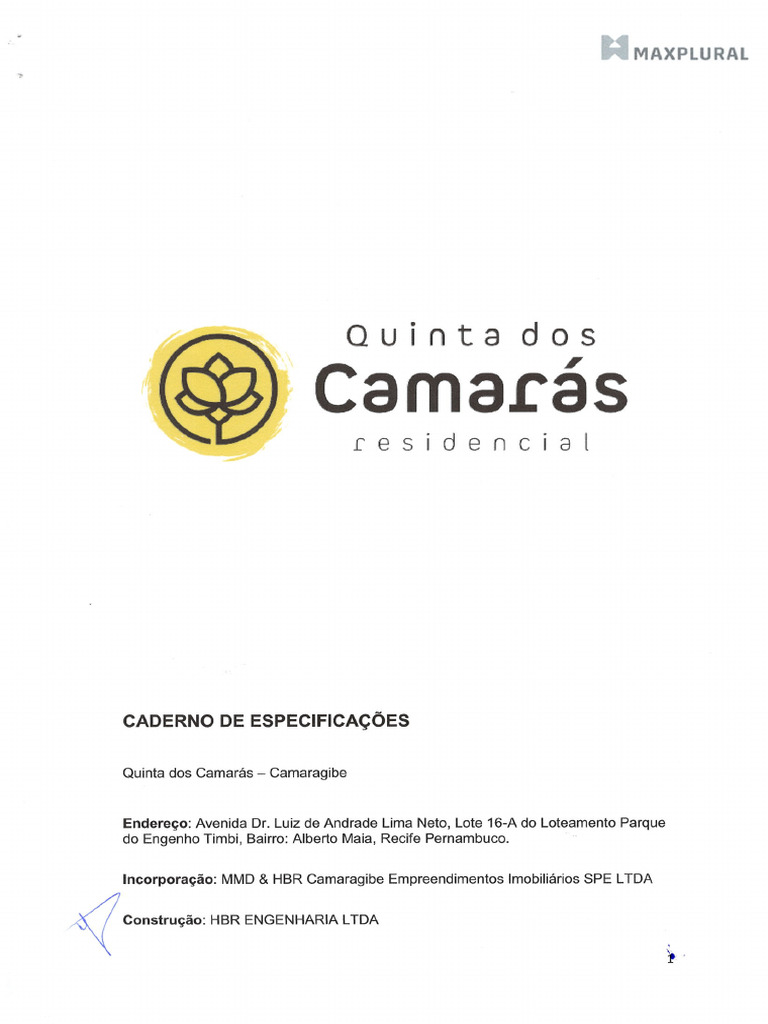 Max Quinta Dos Camarás - Memorial Descritivo de Acabamento R03 ASSINADO | PDF